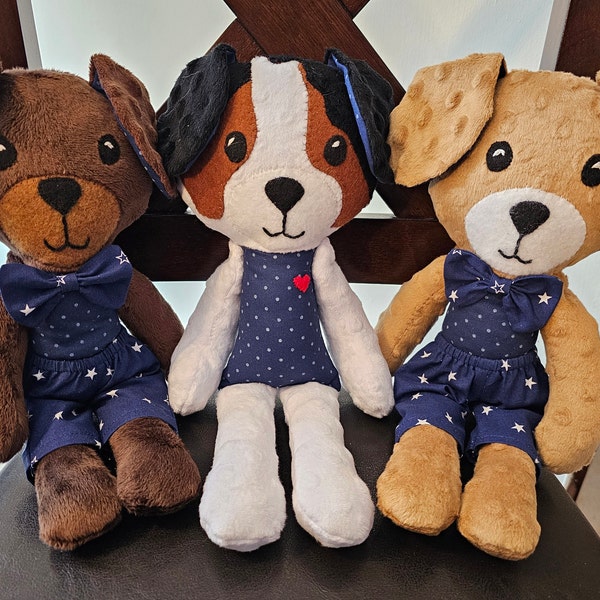 PDF Dog Doll Sewing PATTERN & Tutorial - Animal Rag Doll, Dress up Doll ...