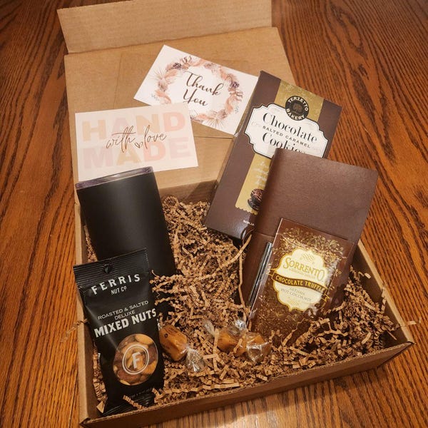 Corporate Box With Journal Mug Blanket and Gourmet Treats Appreciation ...