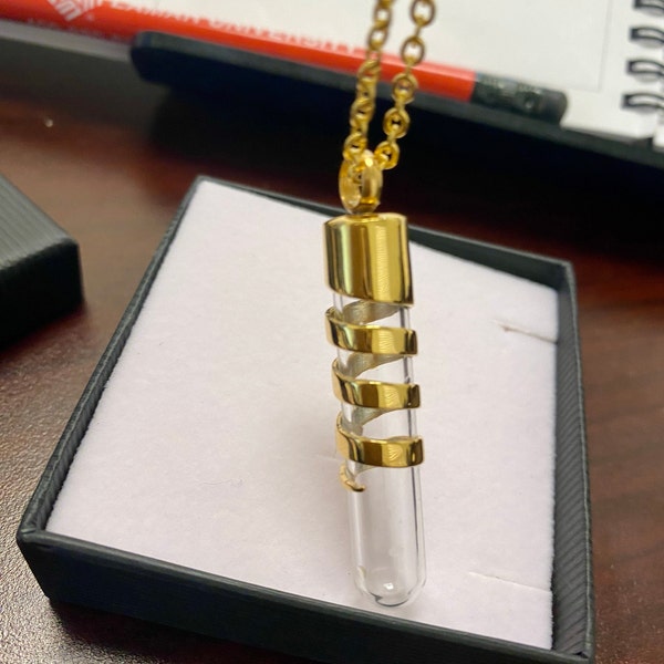 24k Gold Plated Spiral Cremation Urn Pendant - Keepsake Necklace ...