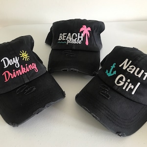 Nauti Girl Hat Hat With Anchor Summer Beach Cap Girls Trip Women's ...