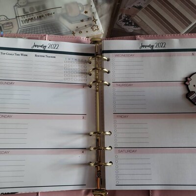 Printed Discbound Planner Inserts WEEKLY Inserts Half Letter Size ...