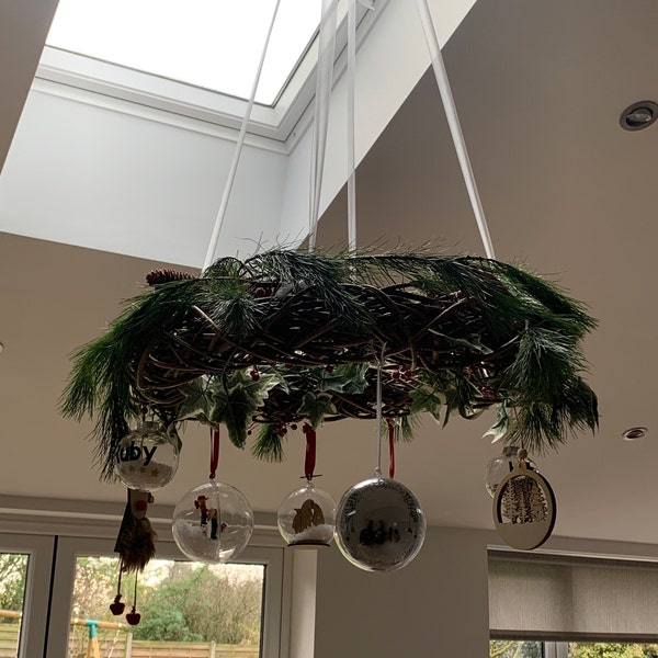 Large Willow Wicker Arch Eco Wedding Chandelier 60cm, 70cm, 80cm, 90cm ...