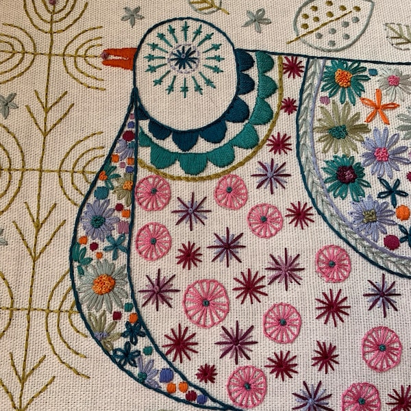 Geometric Floral Embroidery Sample/cushion Cover - Etsy