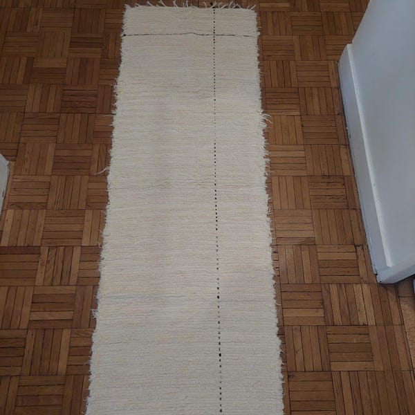 Runner Rug 150 Cm Cream Rug, Kitchen Rug Washable, Beige Cotton Rug ...