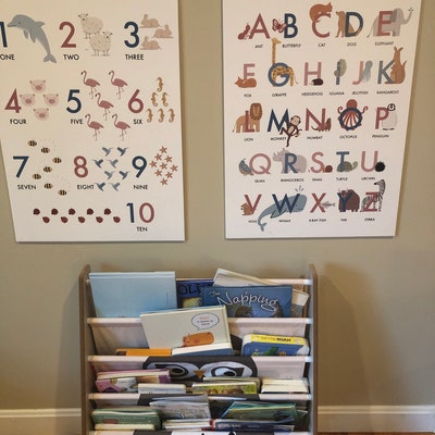 Set of 6 Educational Posters, Alphabet, Numbers, Colors, Shapes ...