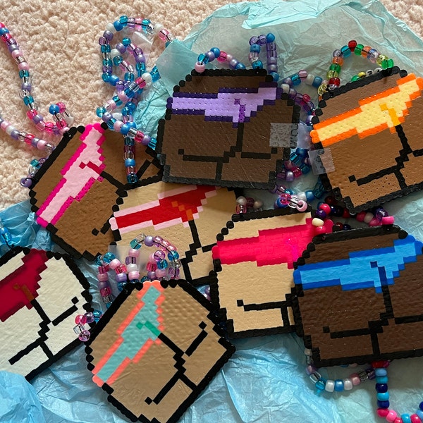 Rave Skull Perler With Necklace - Etsy