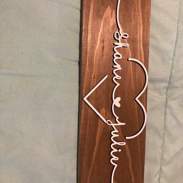 Personalized Couple Name Sign With Heart ,lovers Sign, Valentine's Day ...