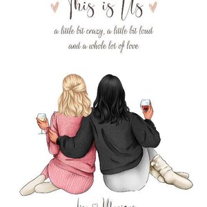 Custom Friend Prints, Friends Portrait Illustration, Personalised Wall ...