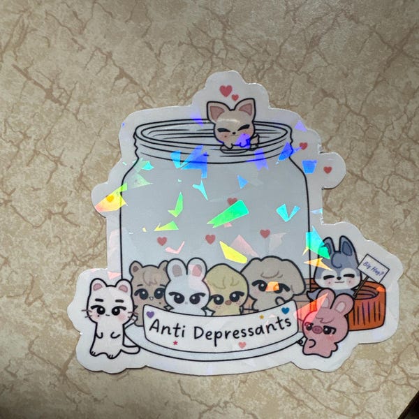 Skzoo Wolf Chan Free Hugs! Stray Kids Sticker Kpop Matte Vinyl and Laminated Vinyl Die Cut With ...