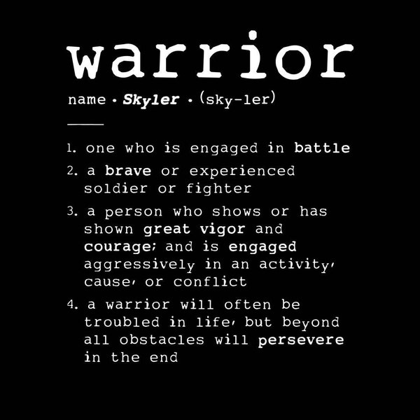Warrior Sign, Custom Name Sign, Personalized Friend Gift, Inspirational ...