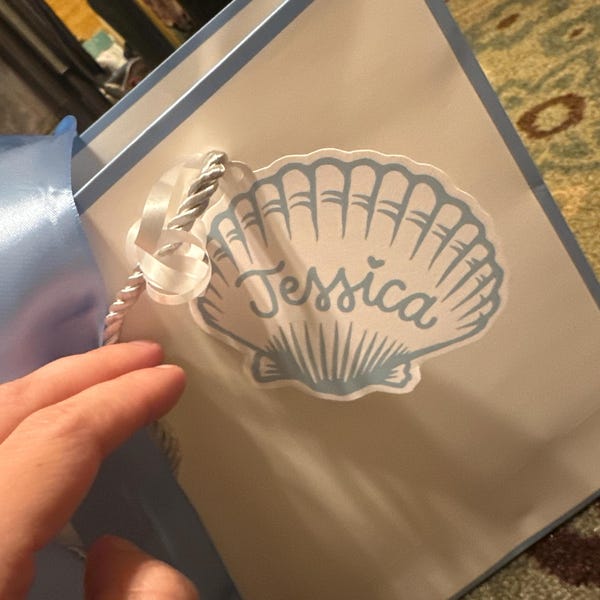 Handwritten Sea Shell Name Tag, Coastal Bachelorette Gift - Etsy