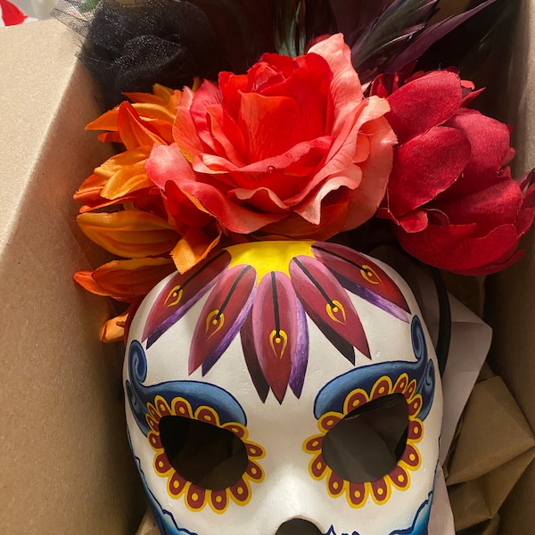 Positano, Hand-beaded Masquerade Mask, Paper-mache Striking, Colorful ...