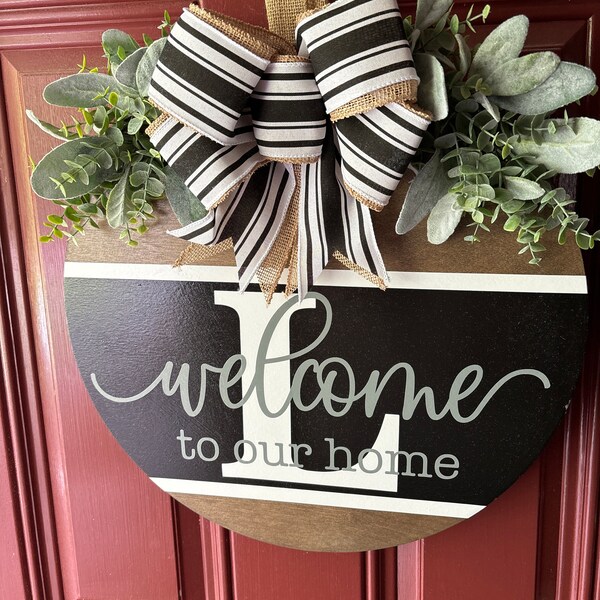 Front Door Decor Welcome to Our Home Year Round Wreath Front Door ...