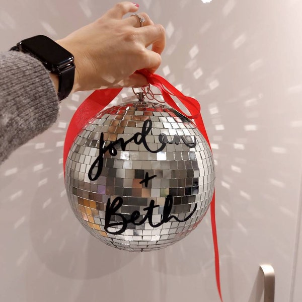 Personalised Disco Ball - Vinyl Lettering - Birthday Disco Ball - Disco ...