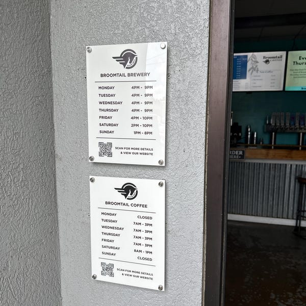 Custom Printed Acrylic Business Hours Sign, Personalised Shop Opening ...