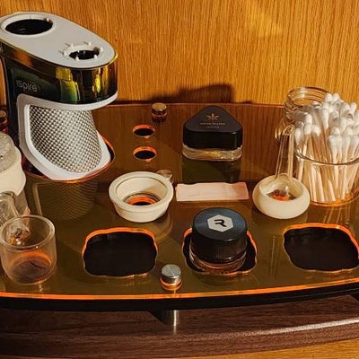 8X7 Mini Dab Concentrate Tray Cleaning Station W/ Greek Glass ISO Swab ...