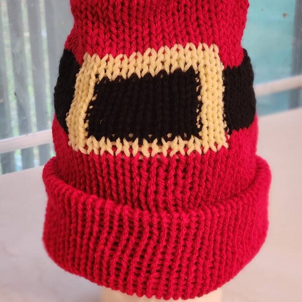 Santa Buckle Hat & Scarf Set Pattern, Digital Pattern, Knitting Machine ...