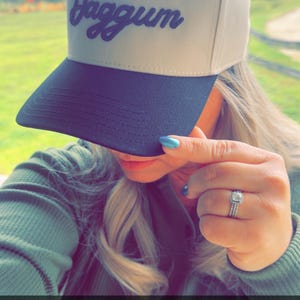 Daggum Embroidered Puff Hat - Etsy