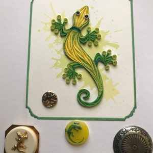Gecko Greeting Card, Quilling Greeting Card, Handmade Greeting Card ...