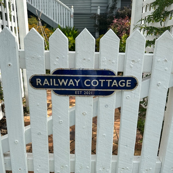 Custom Railway Station Metal Sign – Personalized Retro Industrial ...