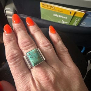 Beth Dutton Inspired Turquoise and Sterling Silver Large Statement Ring ...