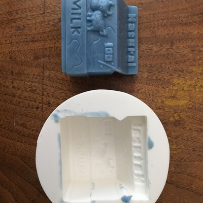 1. Half Side Shaped Milk Box 2. Full Size 3D Milk Box Silicone Soap ...