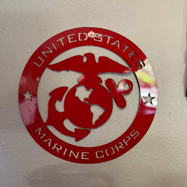 Metal Marine Corps USMC Crest Custom Plasma Cut Sign Art Military - Etsy