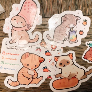 Feline Friends Sticker Set of 4 / Cat Meme Stickers / Kitten - Etsy