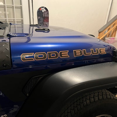 Custom Black Lettering Sticker Decal for Hood With an Outline Set of 2 ...