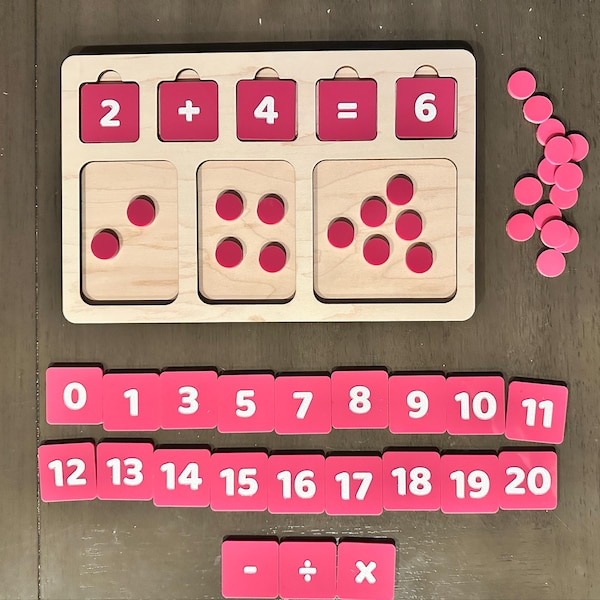 Montessori Number Puzzle for Kids, Wooden Counting Activity ...