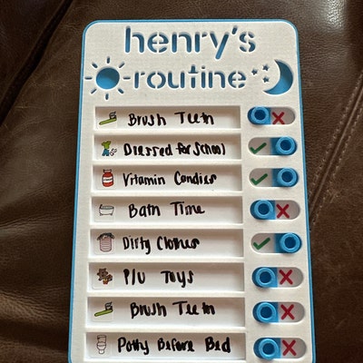 Sliding Routine Chart Chore Chart Daily Checklist Kids - Etsy