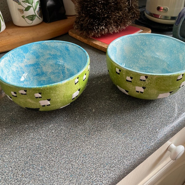 Hand Painted Sheep Bowl: Farmhouse Cereal Bowl, Highland Design - Etsy UK