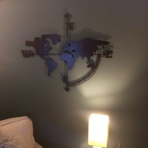 Metal World Map Wall Art, Metal Wall Decor, Metal Wall Art, Weltkarte ...