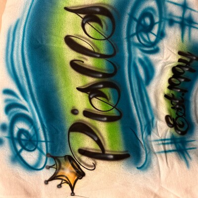 Airbrush T Shirt Script Name - Etsy