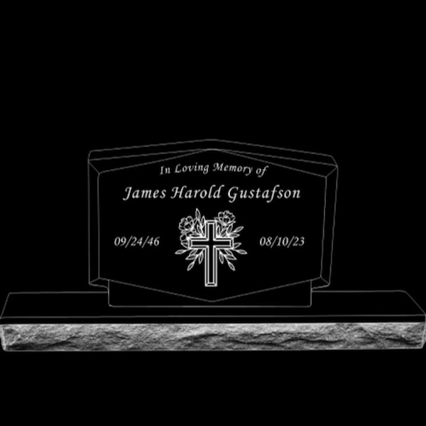 Personalized 8"x12"x1" Granite Memorial Headstone, Memorial Marker ...