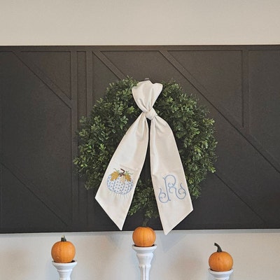 Tiger Mascot Wreath Sash With Monogram Wreath Bow Monogram - Etsy