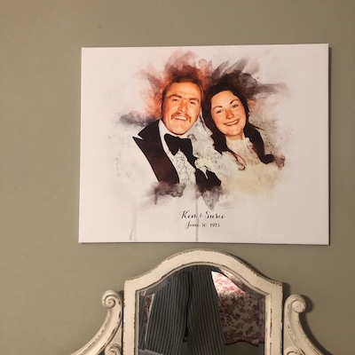 Wedding Couple Portrait Anniversary Gift for Wife Husband - Etsy