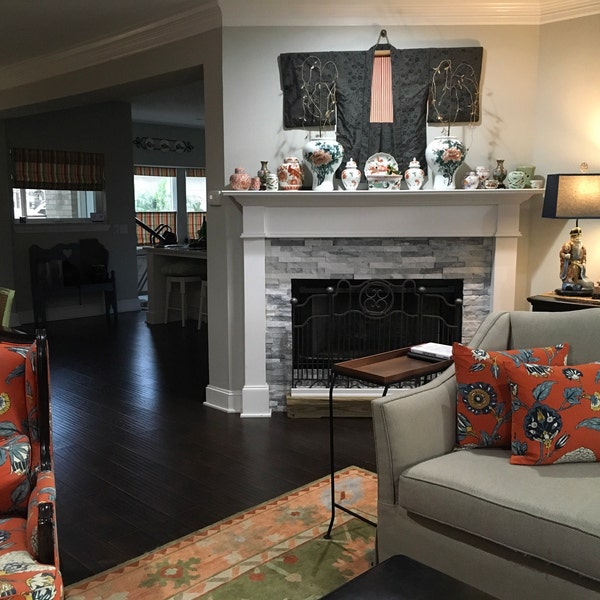 French General Aviary Toile Bird Blue Indigo Ivory Throw Pillow Cover ...