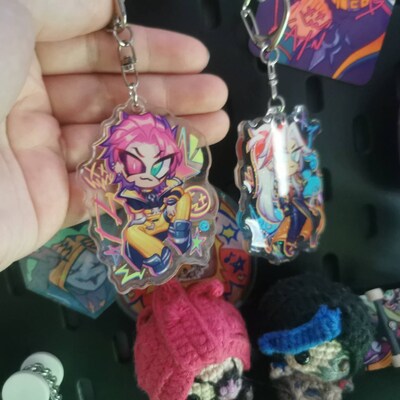 DOUBLE SIDED Chibi Star Guardian Xayah and Rakan Acrylic Keychains ...
