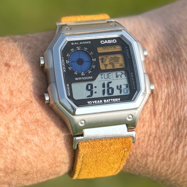 Custom Casio F91 Red Ghost Watch - Modified White Casio Digital Watch ...