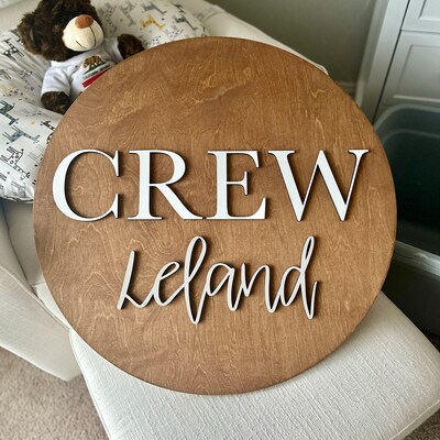 Nursery Name Sign, Above Crib Sign, Round Name Sign, Custom Name Sign ...