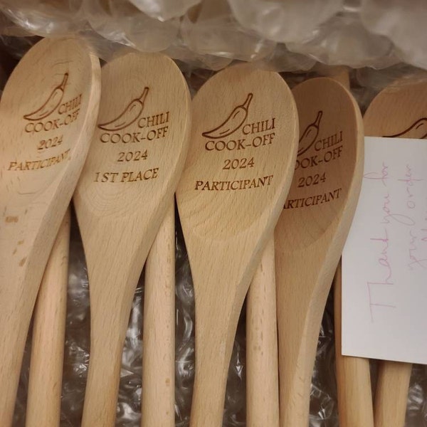 Chili Cookoff Spoon - Chili Cook-off Wooden Spoon - Personalized Chili ...