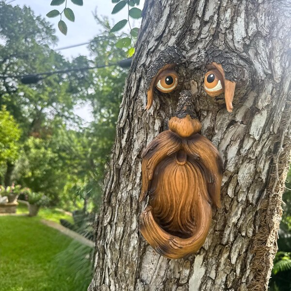 Tree Faces Garden Decor –tree Hugger Bird Feeder– Yard Art– Gift for ...