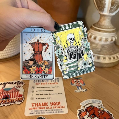 Tarot Card Sticker, the Reader Tarot Card, Occult Book Decor, Kindle ...