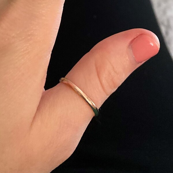 Half Round Stacking Ring • Smooth Ring - Unisex Ring - Gold, Rose Gold or Silver - Simple Band ...