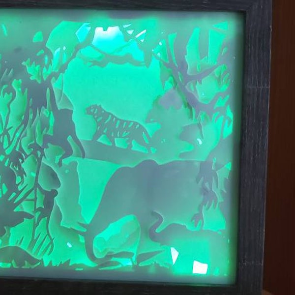 Animal Jungle Shadow Box SVG PDF PNG Paper Cutting Instant Download ...