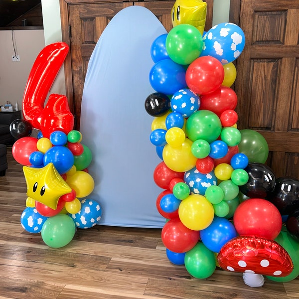 Mario Balloon Garland | Video Game Balloon Arch Birthday Party | Yellow ...