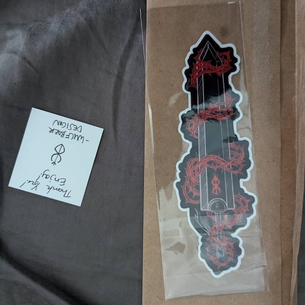 Dragonslayer Sword Sticker, Guts’ Sword Waterproof Vinyl Sticker, Dark ...
