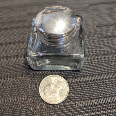 1-3/4 Square Clear Glass Inkwell Antique Reproduction With Ink - Etsy