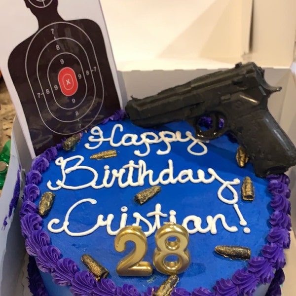 GUN MOLD, Gun & Bullets Chocolate Mold, Soap Mold, Hunter Theme Cake ...